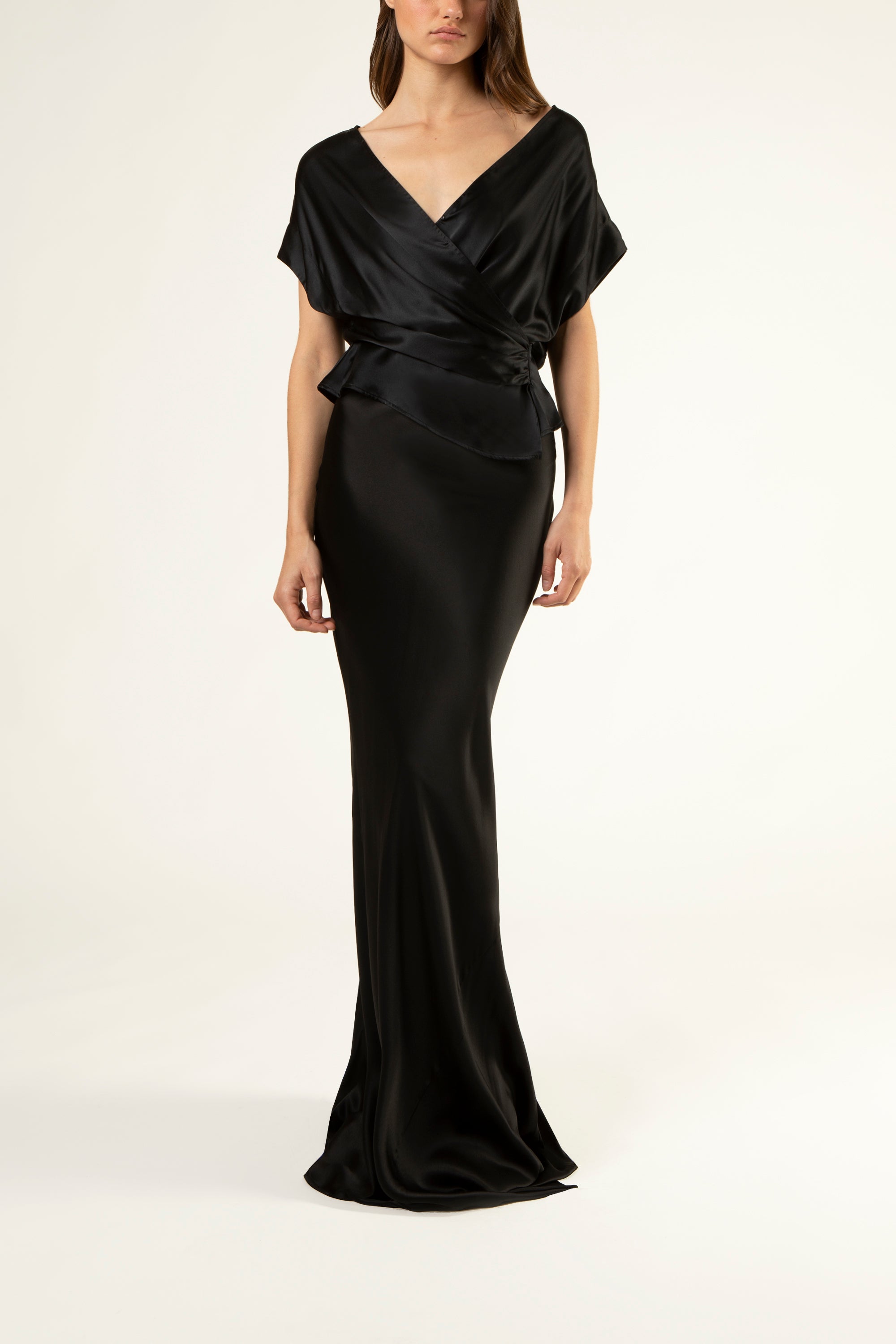 Open neck top - black – Michelle Mason