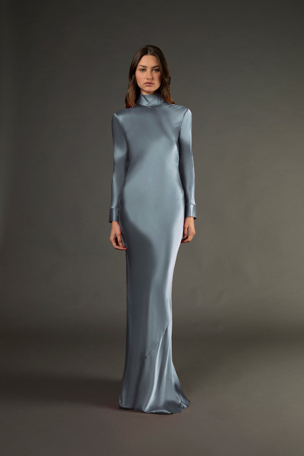 Open back long sleeve gown - celestine – Michelle Mason