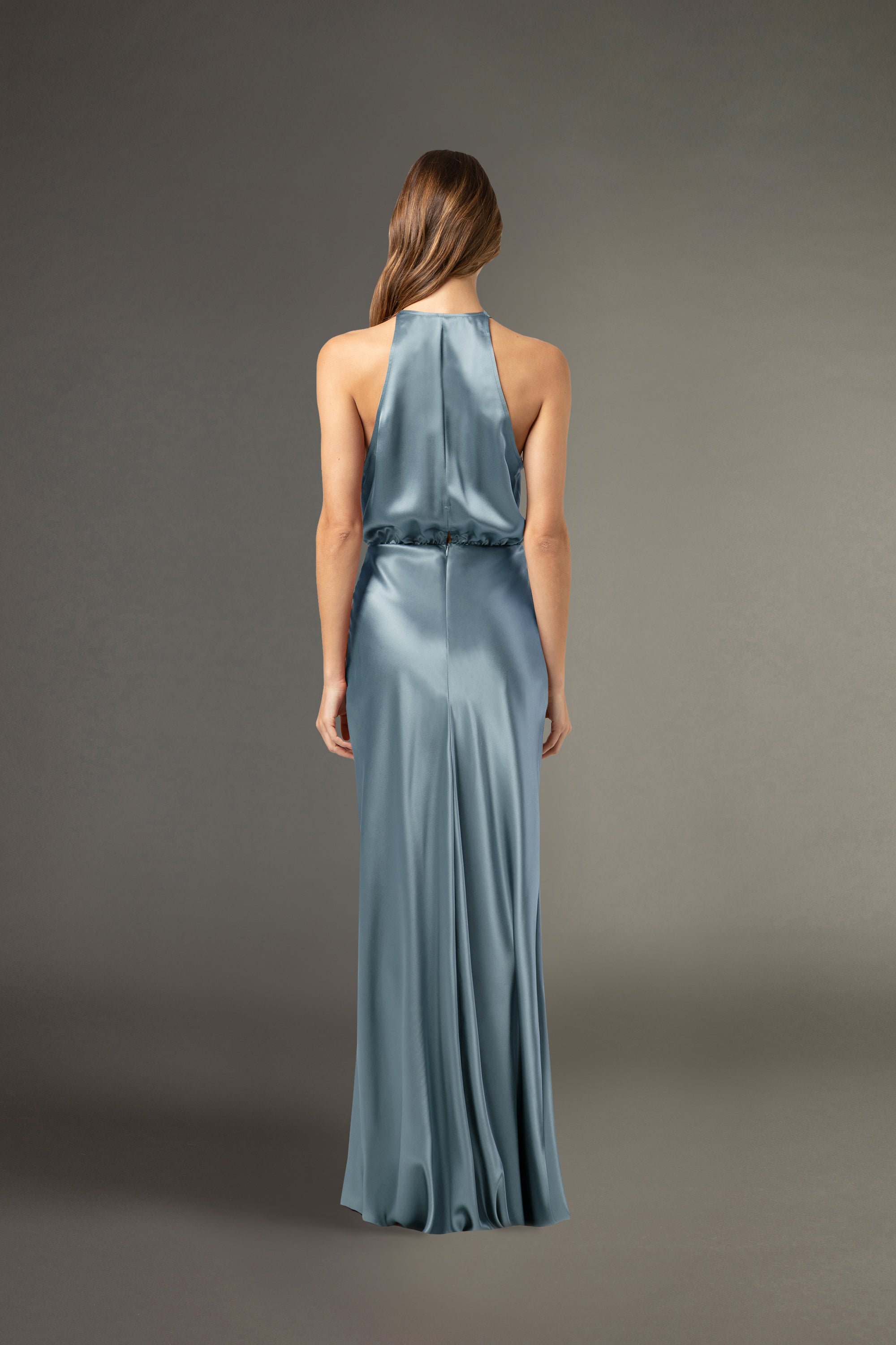 Halter draped gown - celestine – Michelle Mason